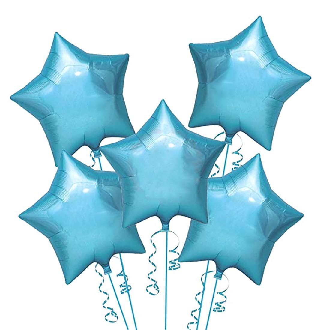 BubbleTrouble.in 5Pcs 18" Light Blue Star Foil Balloons For Birthday ...