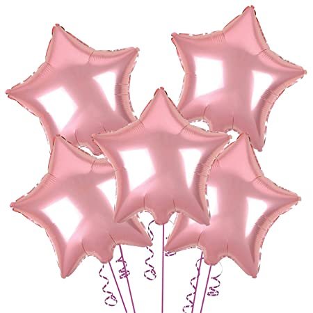 BubbleTrouble.in 5Pcs Pink Star Foil Balloons For Birthday Decorations ...