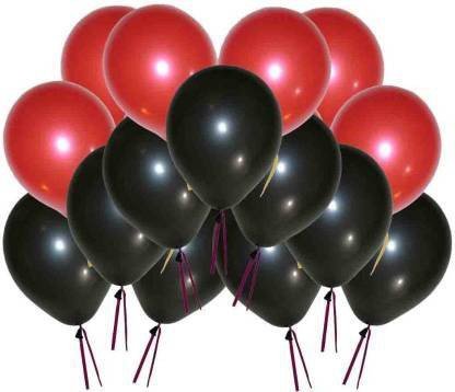 BubbleTrouble.in 10 Inch (Pack of 100) Red & Black Balloons for ...