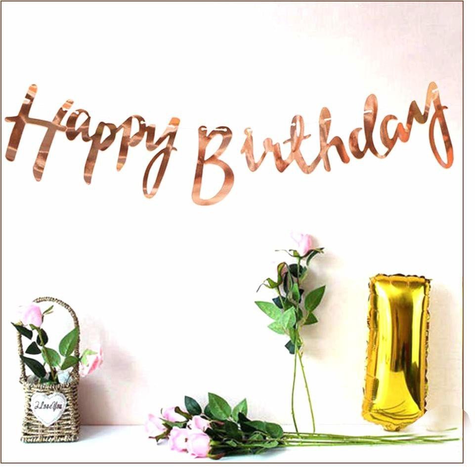 BubbleTrouble.in Blush Theme Rose Gold Happy Birthday Alphabets Letters ...