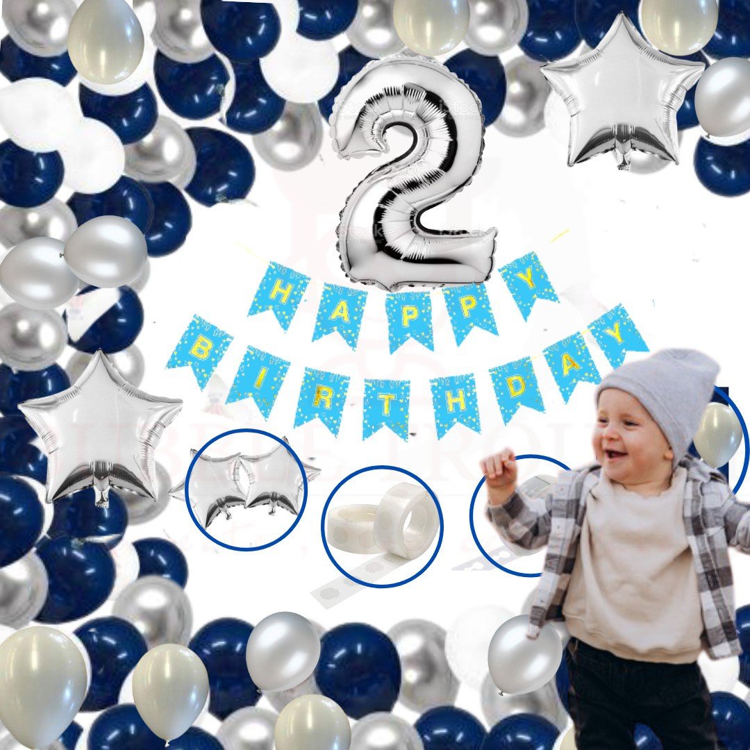 BubbleTrouble.in Second Happy Birthday Balloons Decoration Kit Combo ...