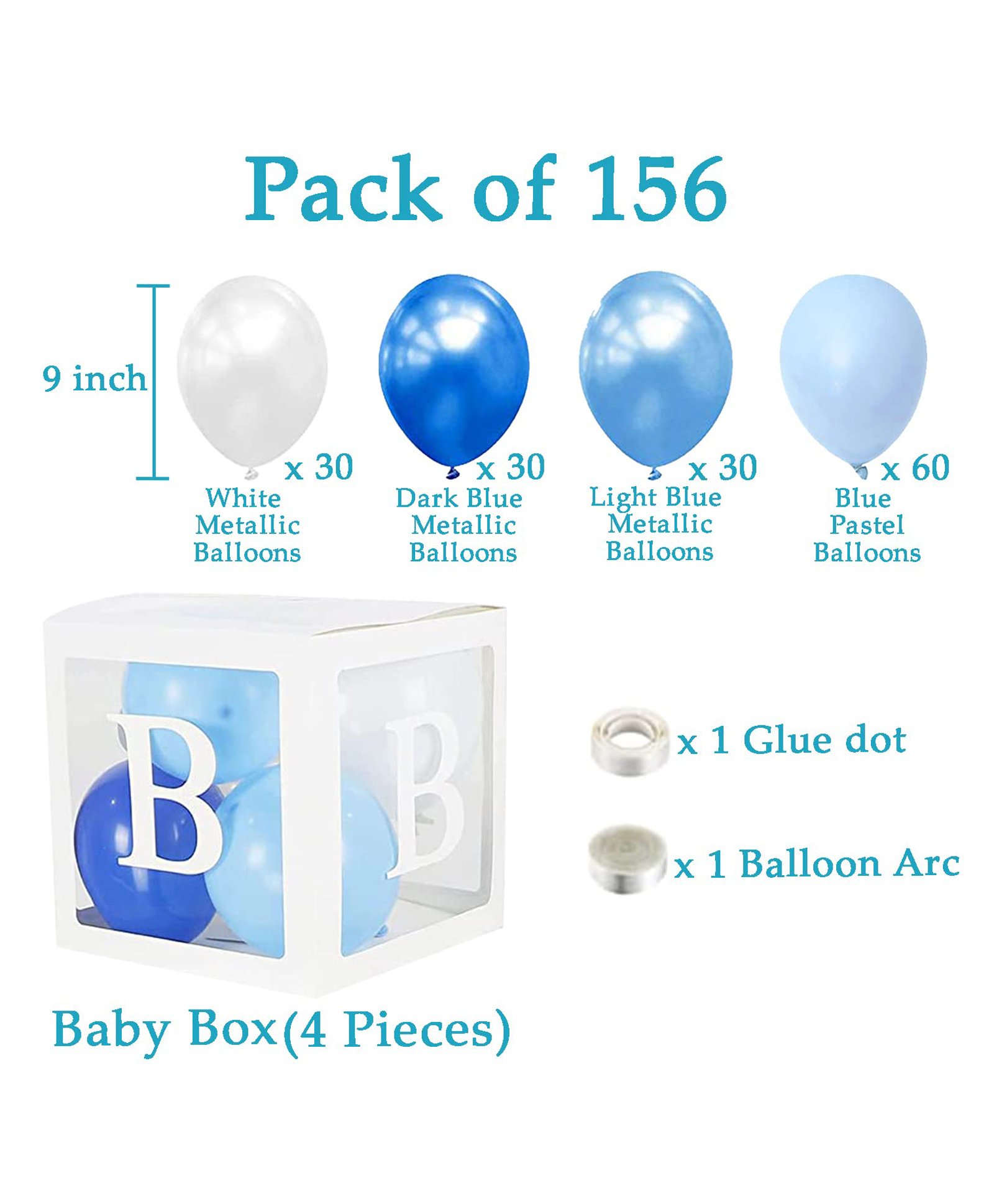 BubbleTrouble.in Baby Balloon Box for Baby Shower Decoration - Blue ...
