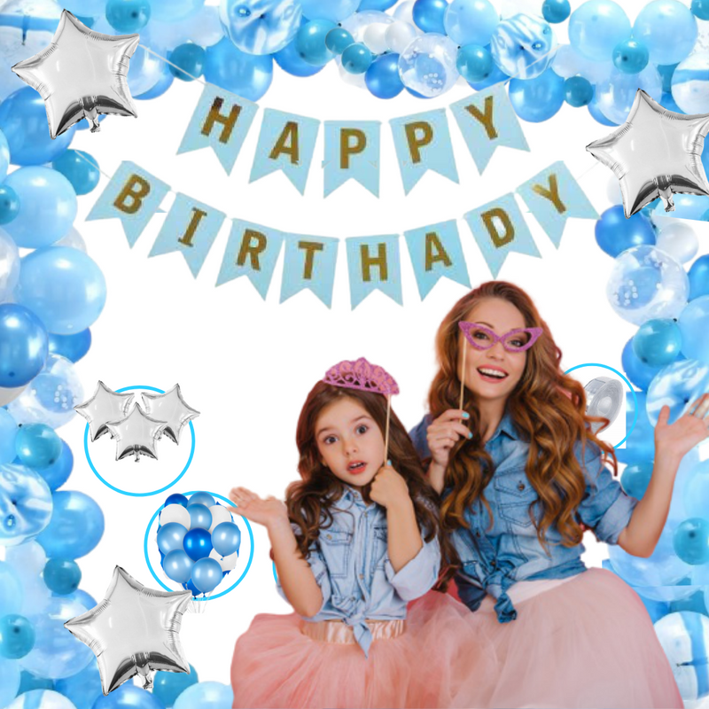 BubbleTrouble.in Boys Happy Birthday Balloon Banner Decoration Kit ...