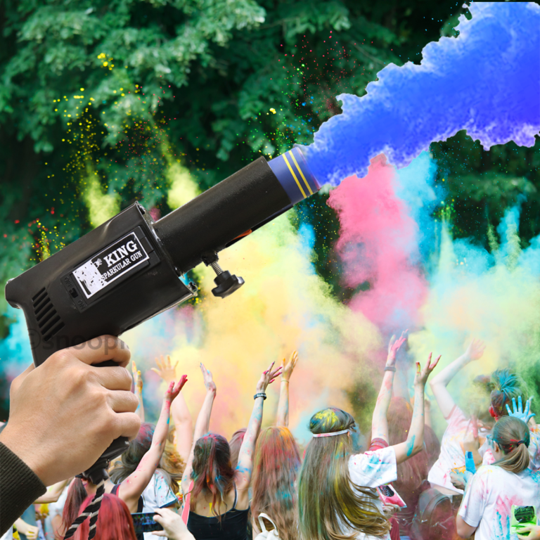 BubbleTrouble.in Cold Pyro Gun with 6 Pcs Color refill shots for Holi ...