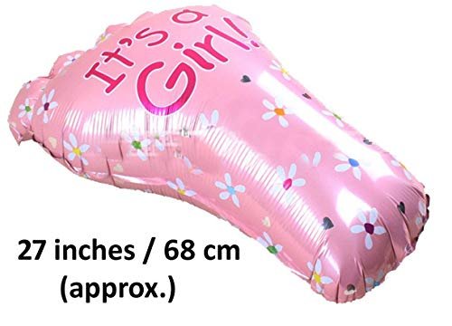 BubbleTrouble.in Baby Shower Feet It's a Girl Printed Pink Foil Balloon ...