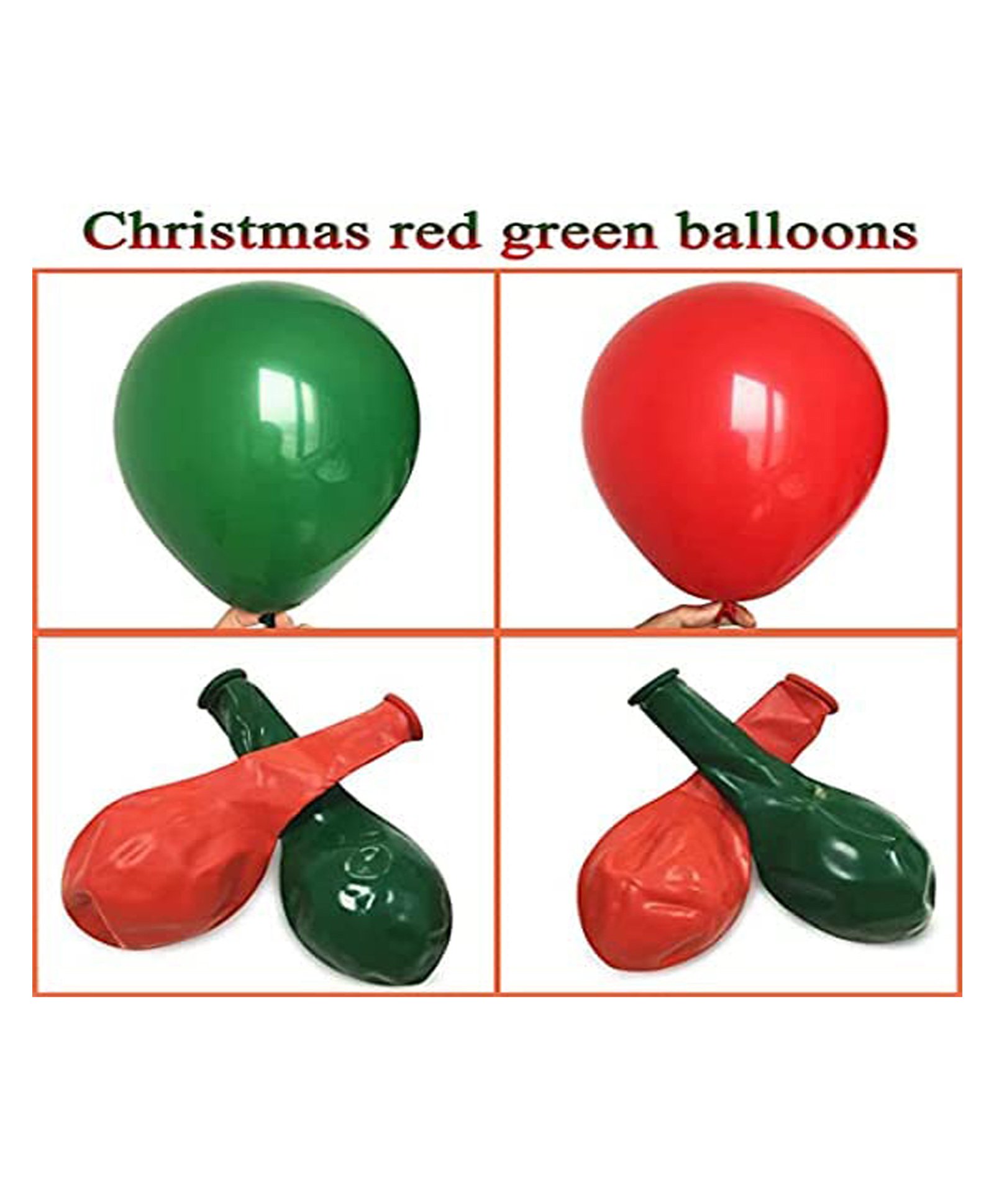 BubbleTrouble.in 10 Inch Metallic Balloons Dark Green And Red For Birthday Decoration - Pack Of 200