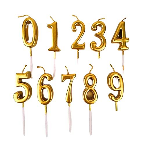 BubbleTrouble.in Numerical Cake Topper Candle Number 1 - Golden